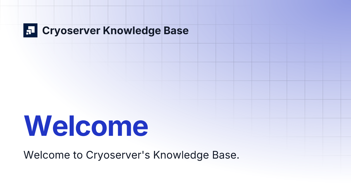 Welcome | Cryoserver Knowledge Base